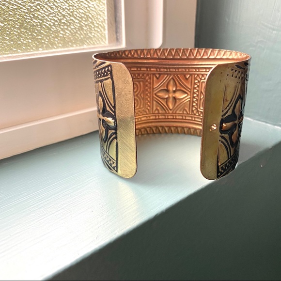 Vintage | Jewelry | Medieval Vintage Cuff Wide Bracelet Viking Gold ...
